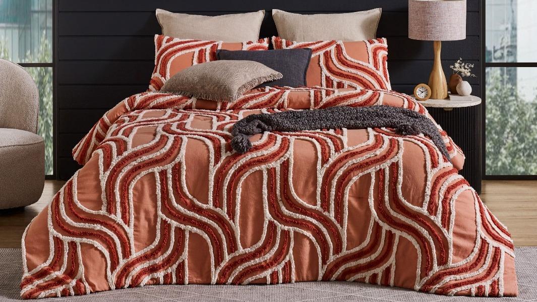 Jordy Terracotta Quilt Cover Set - Double | Harvey Norman