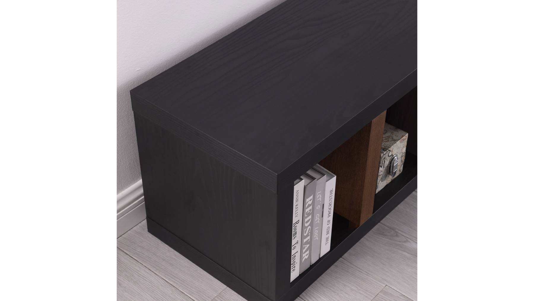 Astro Extendable Lowline Entertainment Unit - Black/Dark Oak | Harvey ...