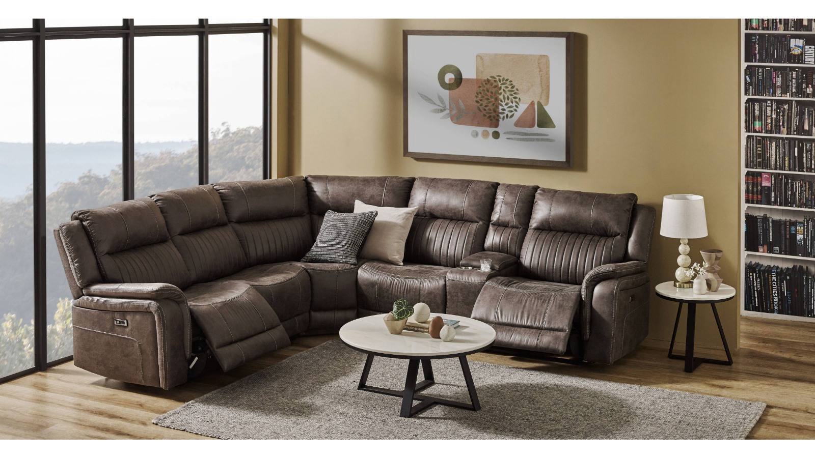 Rigel 5-Seater Powered Modular Recliner Sofa with Right-Hand Facing ...