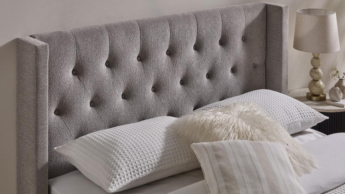 Calista 4-Drawer Grey Bed | Harvey Norman