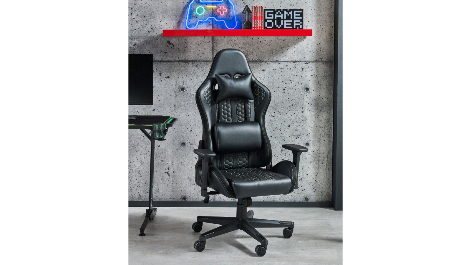 Zigra Gaming Chair - Black/Green | Harvey Norman