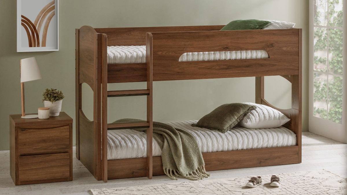 Jungle Rustic Walnut Lowline Bunk Bed | Harvey Norman