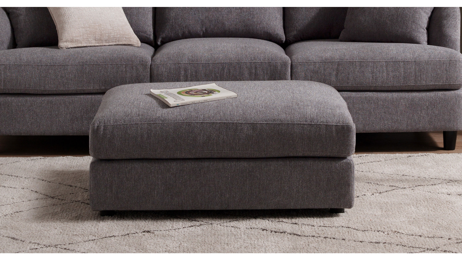 Allegra Fabric Ottoman | Harvey Norman