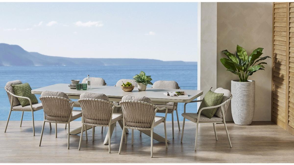Moco 9-Piece Outdoor Extension Dining Setting | Harvey Norman
