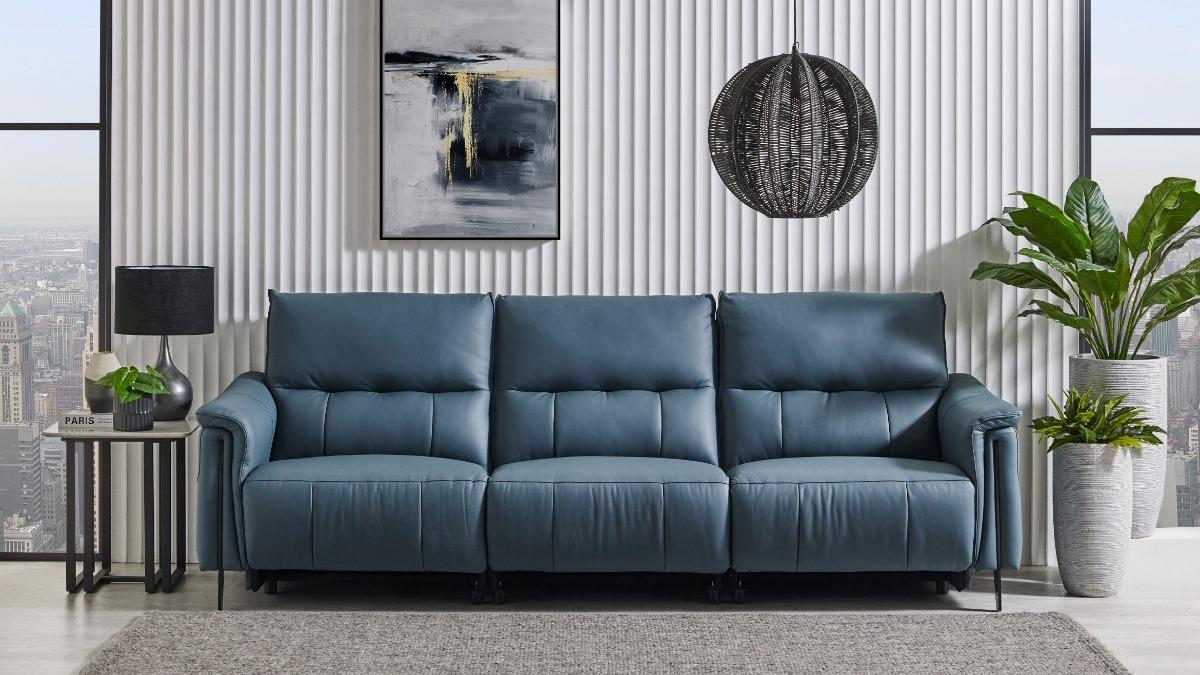 Taurus 3-Seater Leather Powered Recliner Sofa | Harvey Norman