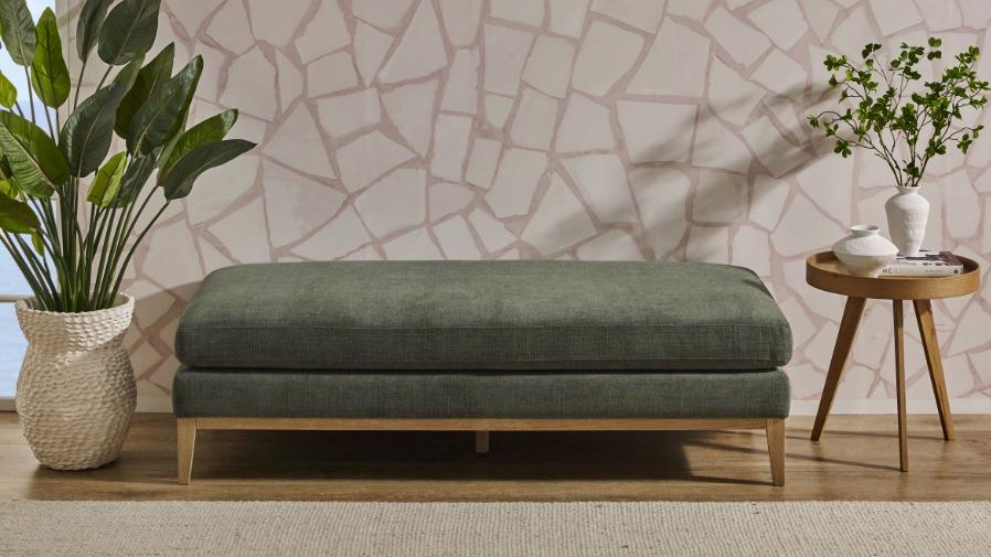 Hinata Fabric Ottoman | Harvey Norman