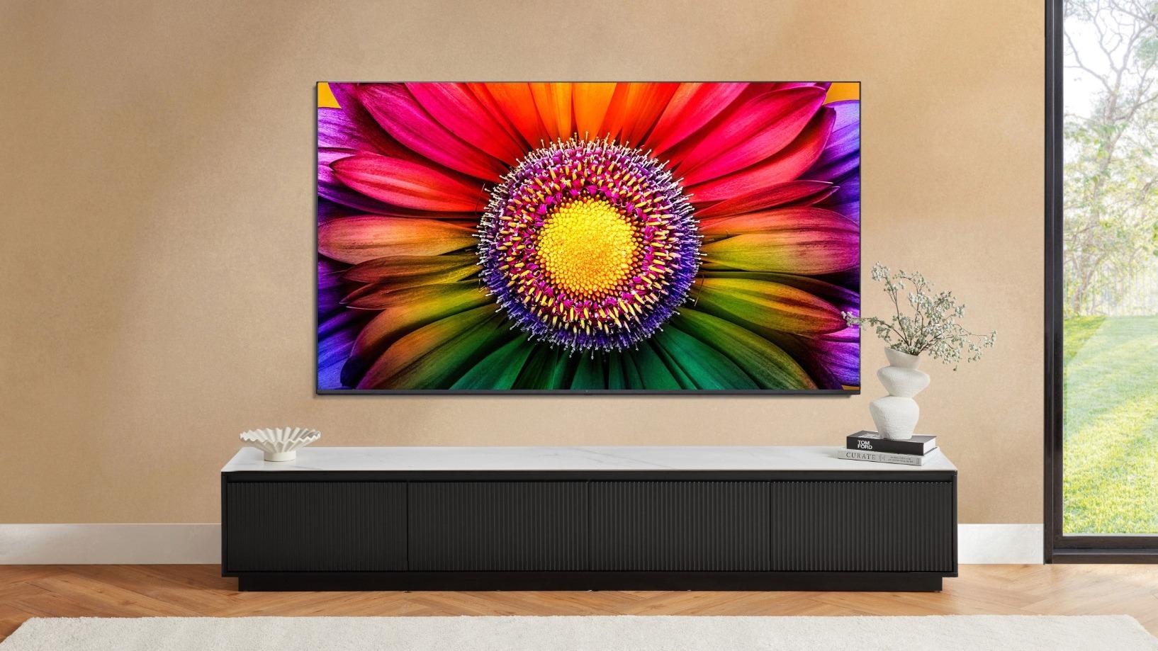 Astra Black Entertainment Unit with Sintered Stone Top - 240cm | Harvey ...