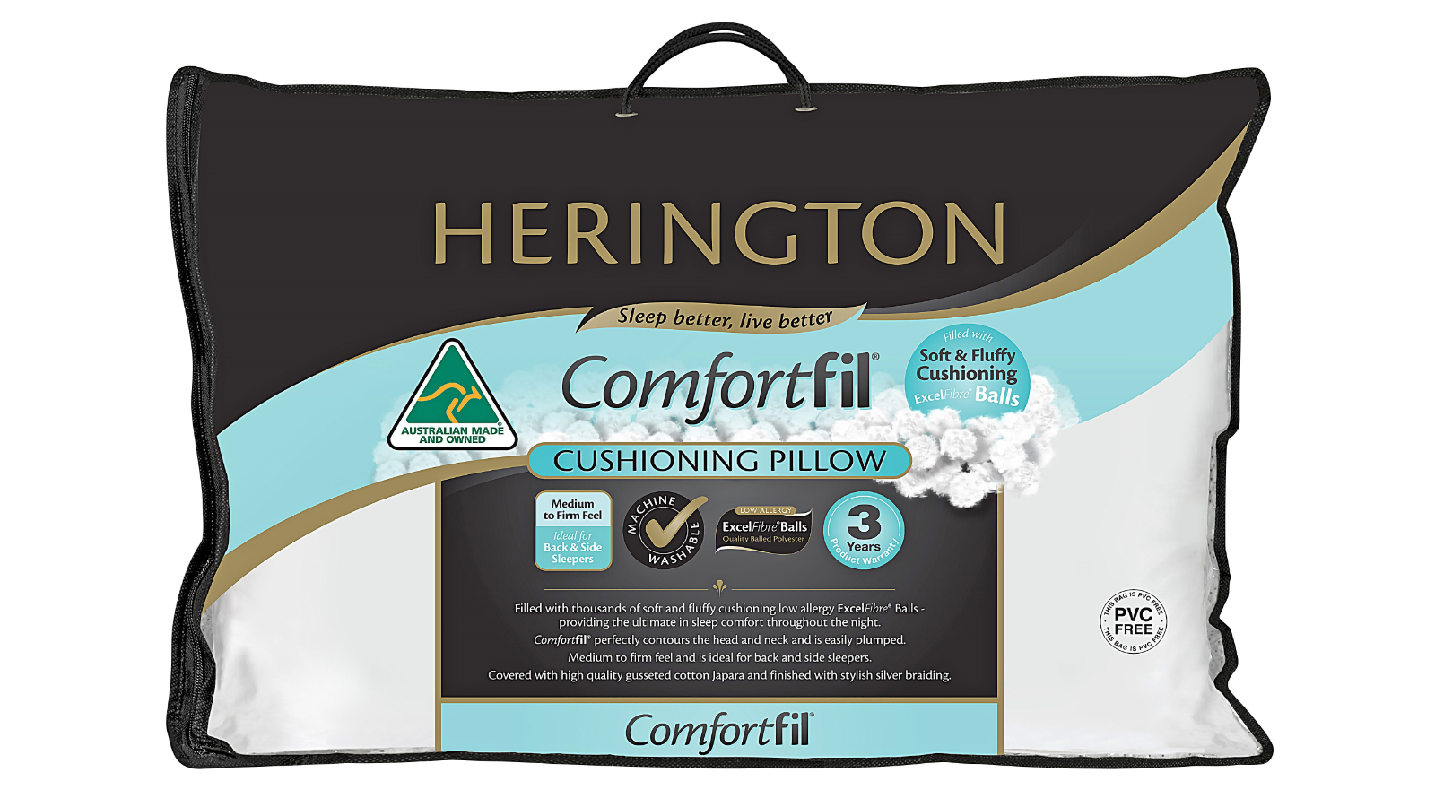 Herington Comfortfil Medium Pillow | Harvey Norman