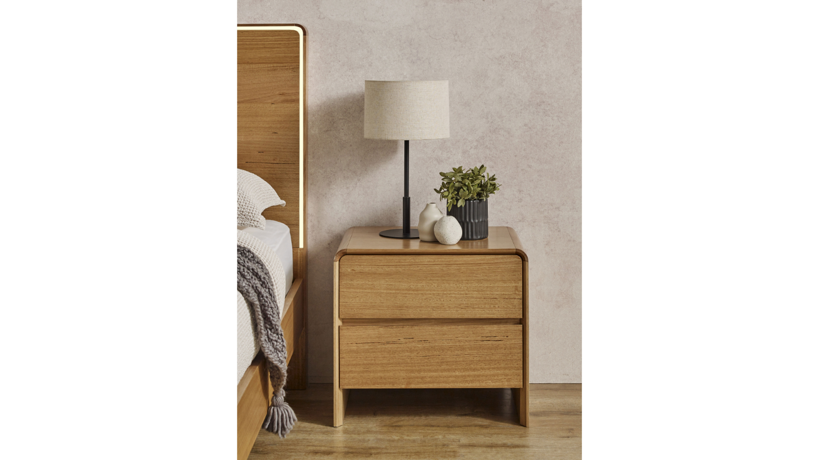 Cassie 2-Drawer Bedside Table | Harvey Norman
