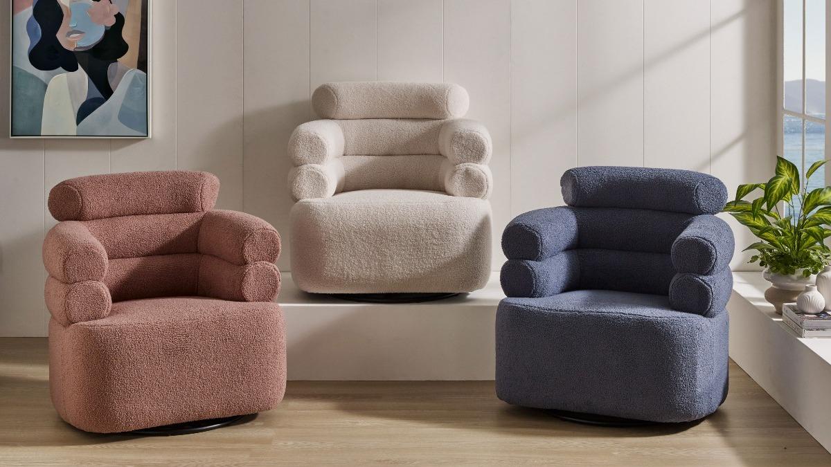 Lena Swivel Accent Chair - Pink | Harvey Norman