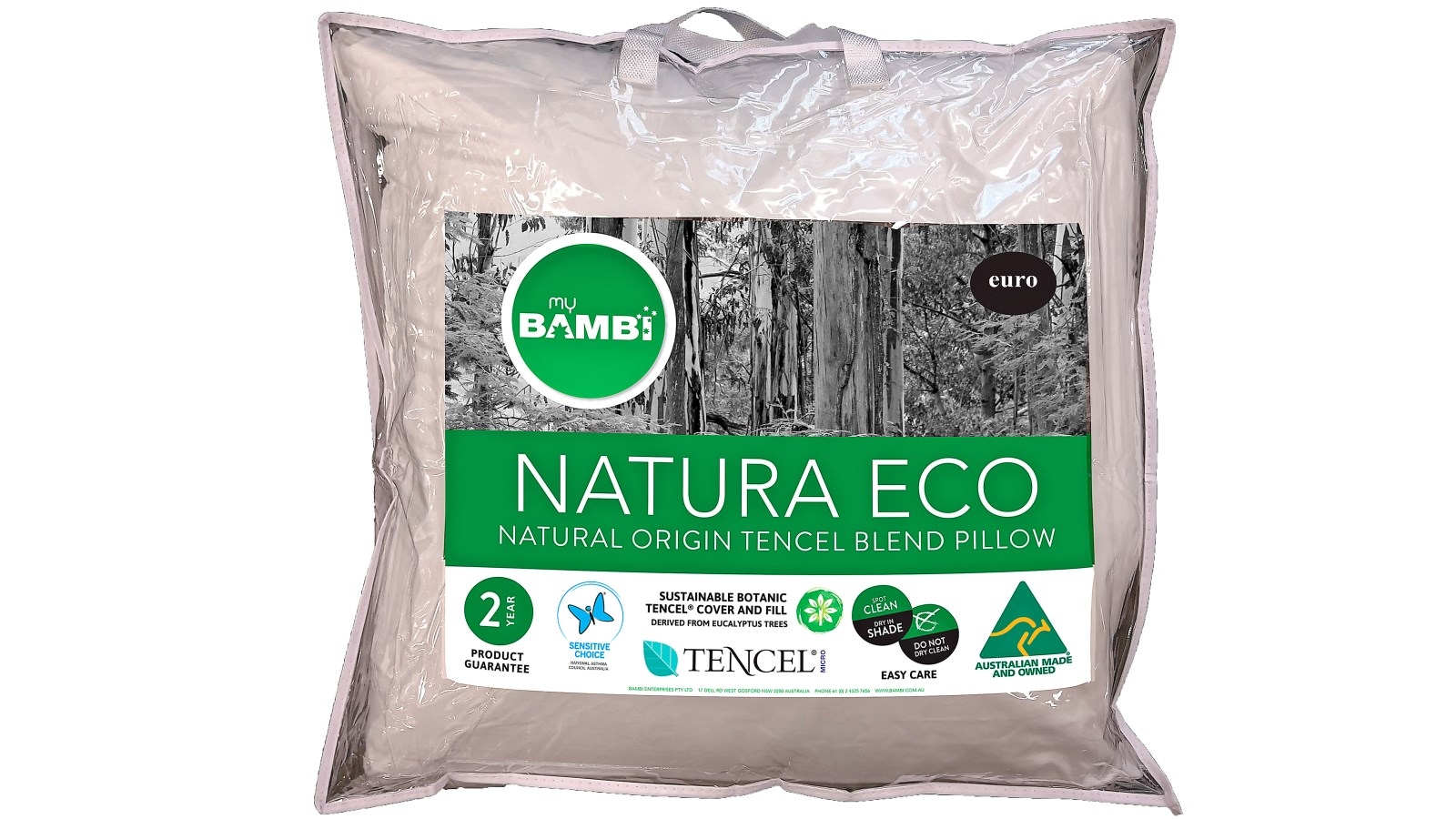 Bambi Natura Eco Tencel Fibre European Pillow | Harvey Norman