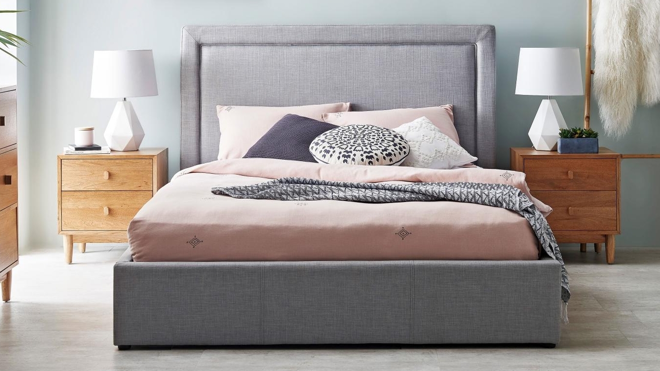 Adria Grey Bed King Harvey Norman