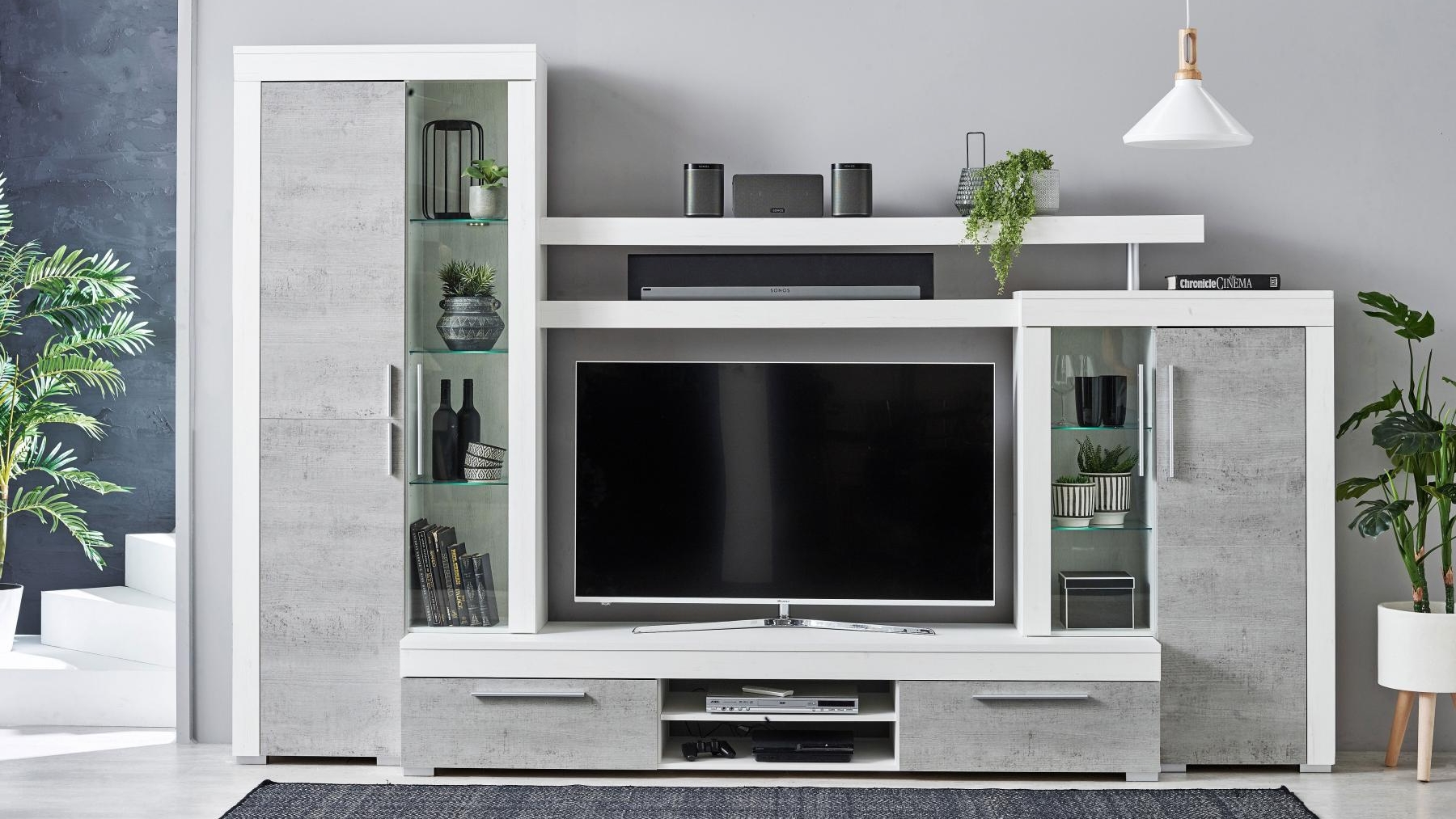 Boom Home Theatre - White/Industry Grey | Harvey Norman