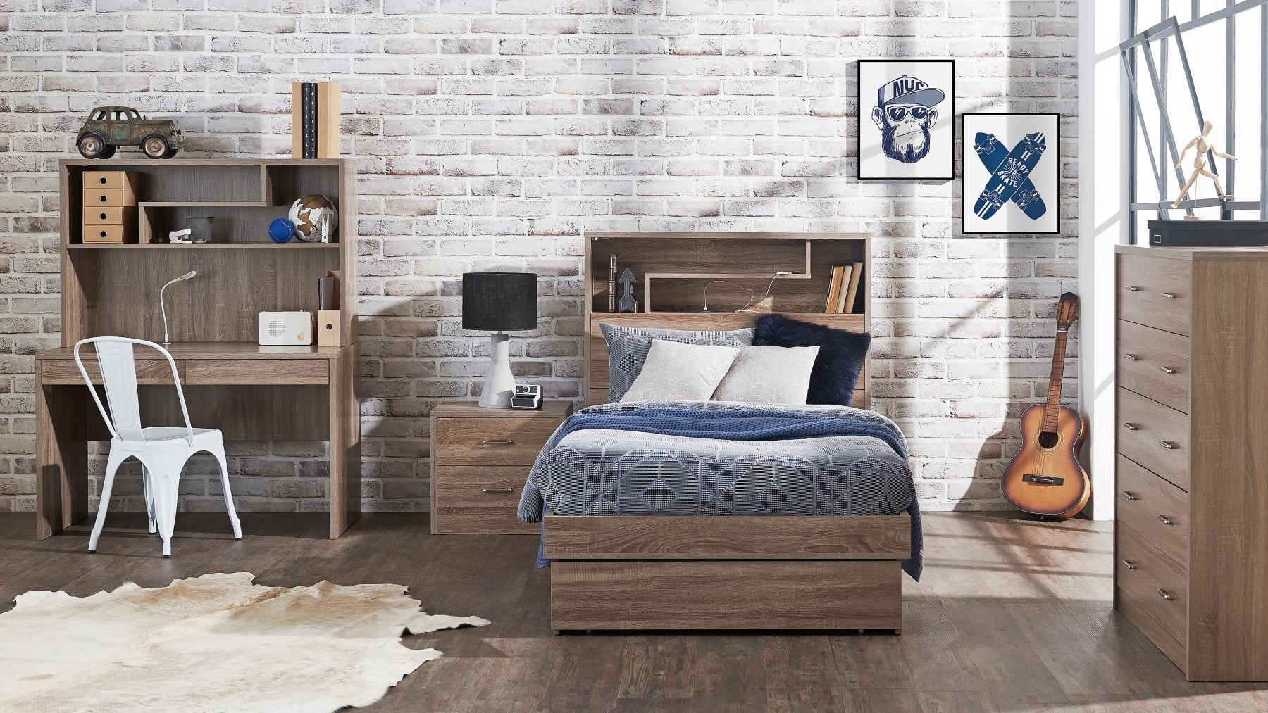 Edge King Single Bed Grey