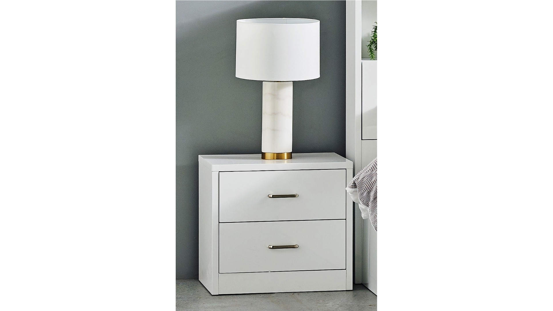 Edge 2-Drawer Bedside Table - White | Harvey Norman
