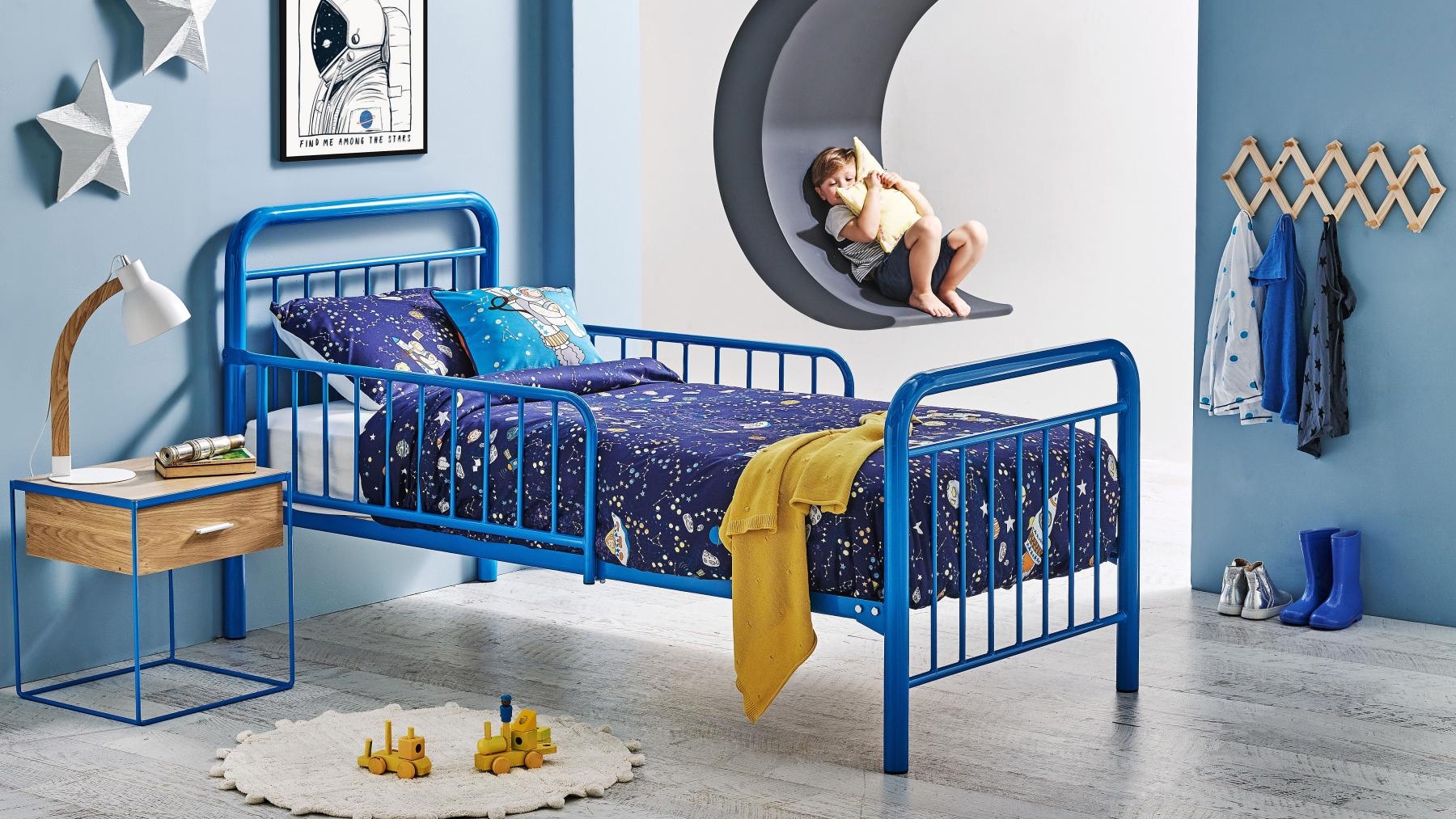 Cali Toddler King Single Bed Blue Harvey Norman