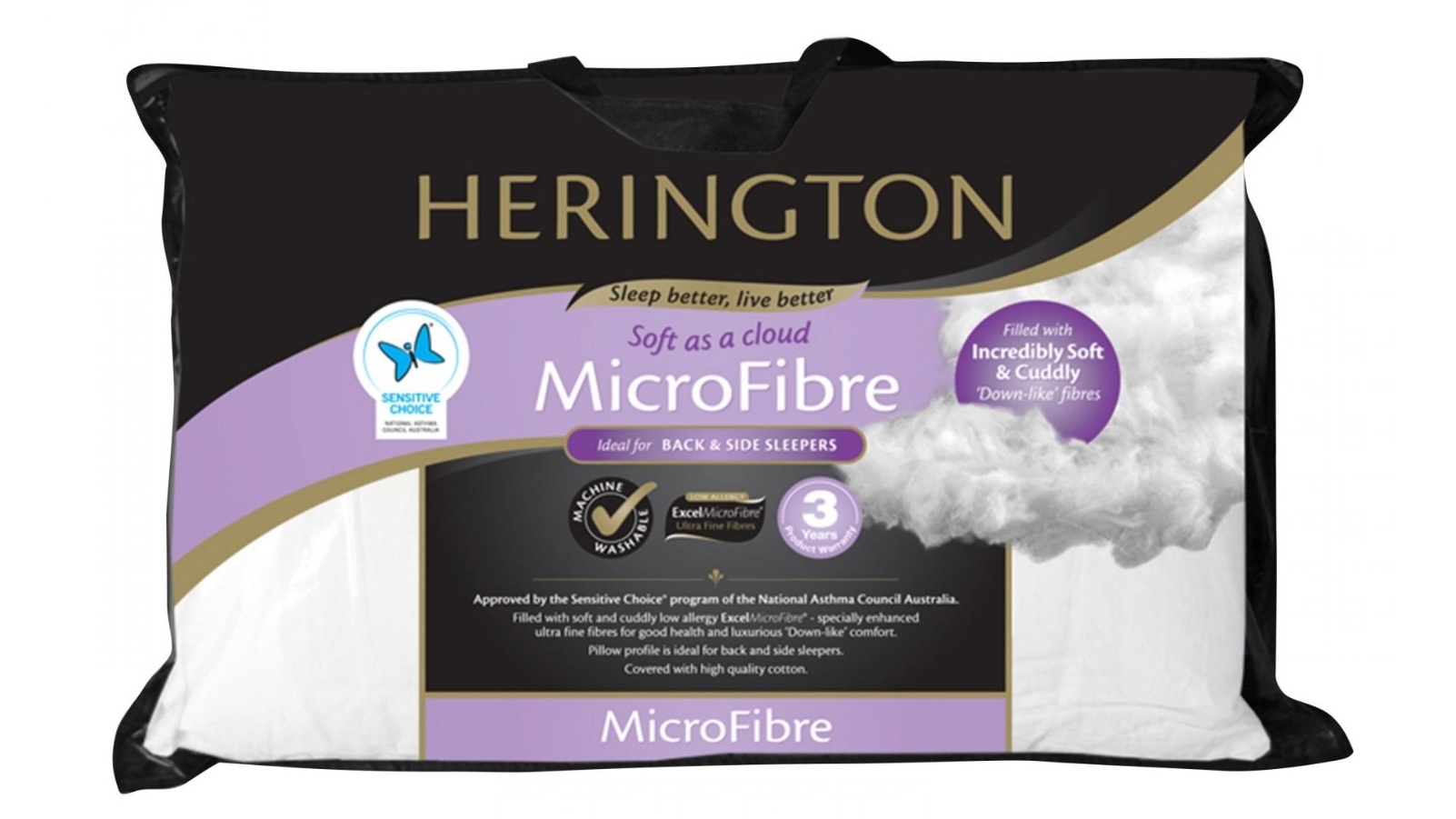 Herington Microfibre Medium Pillow | Harvey Norman