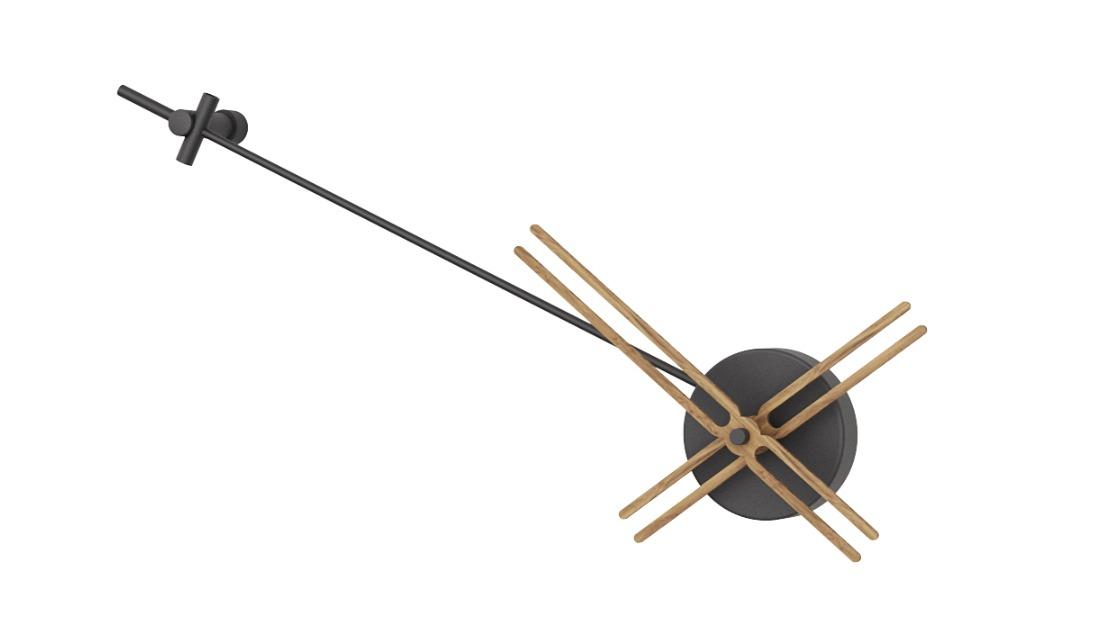 Mclocks Gravity Wall Clock - Black/Walnut | Harvey Norman