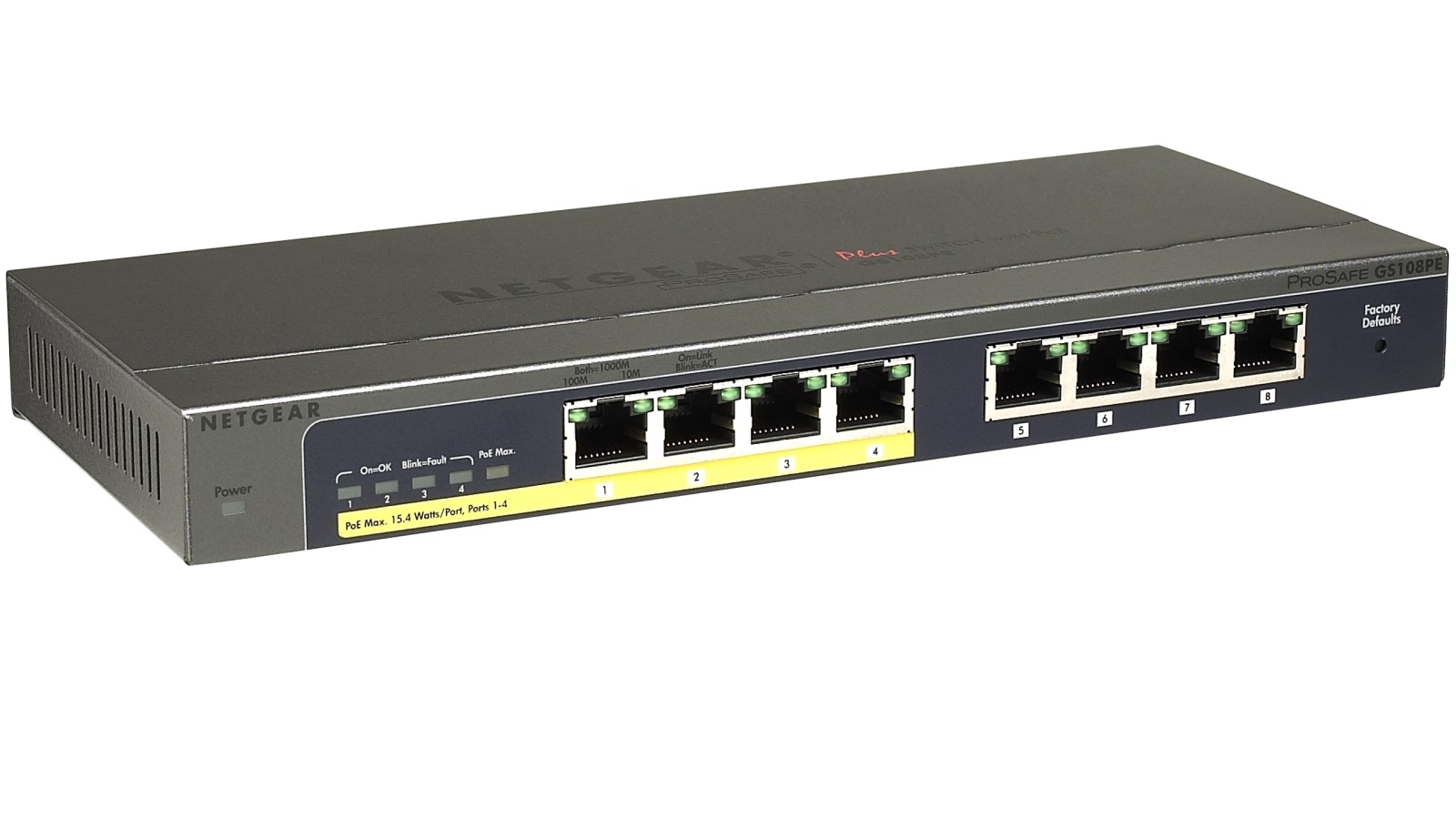 Netgear ProSafe Plus 8-Port Gigabit Switch with 4-Port PoE | Harvey Norman