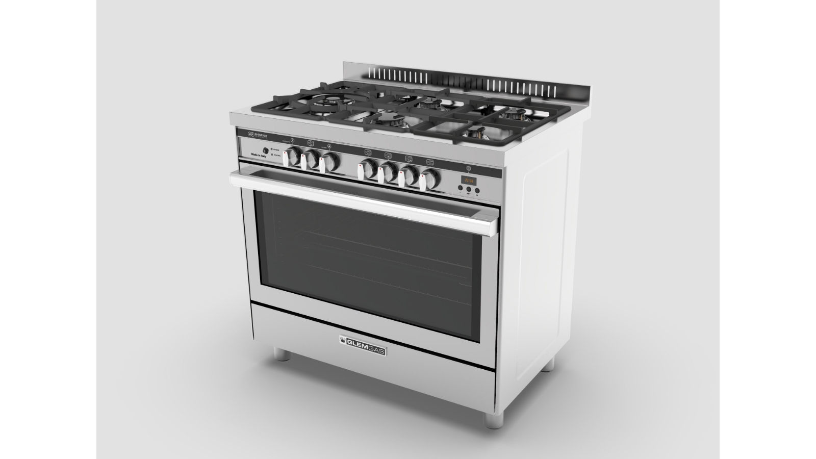Glem 900mm Stainless Steel Freestanding Bi Energy Cooker with Doppio ...