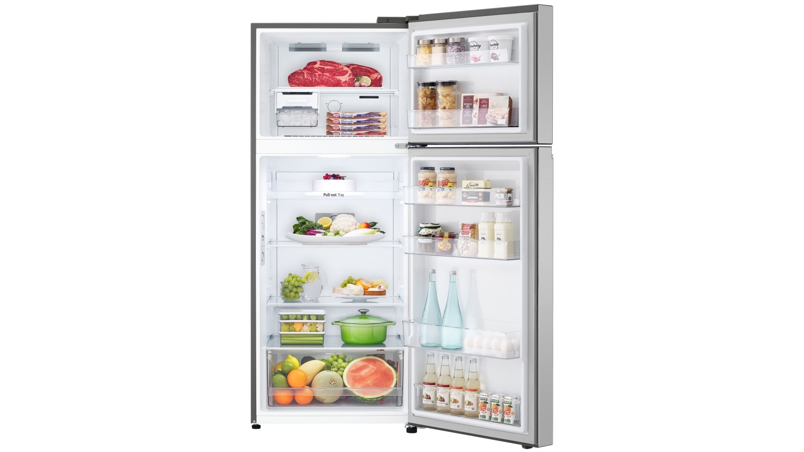 LG 375L Top Mount Fridge with Door Cooling+ - Stainless | Harvey Norman