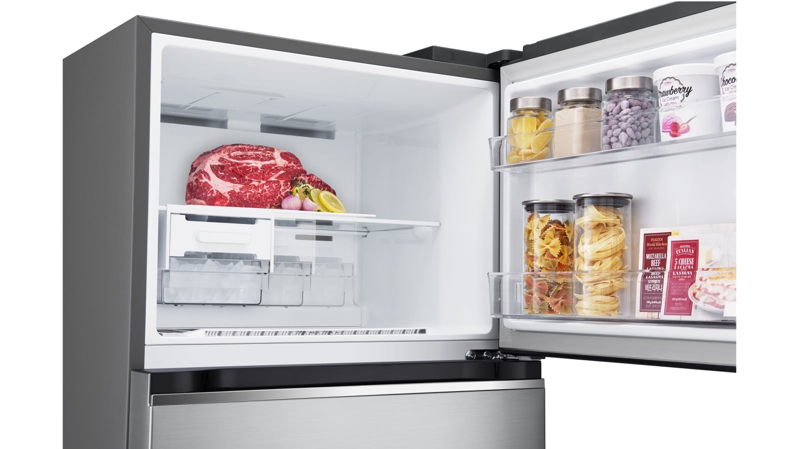 LG 375L Top Mount Fridge with Door Cooling+ - Stainless | Harvey Norman