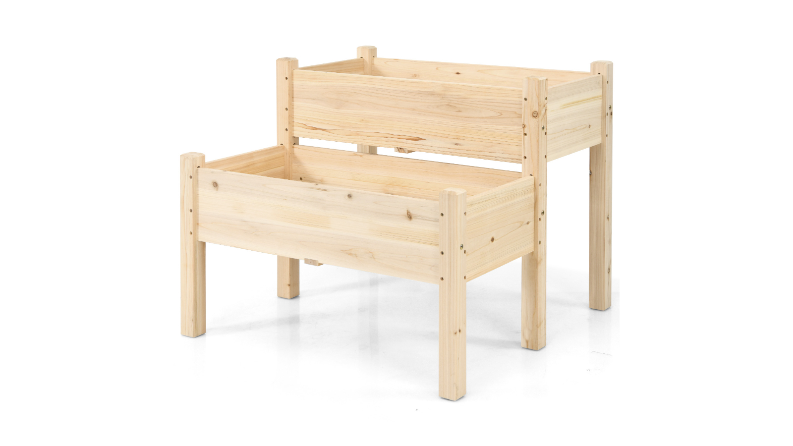 Costway 2-Tier Wooden Raised Planter Box | Harvey Norman