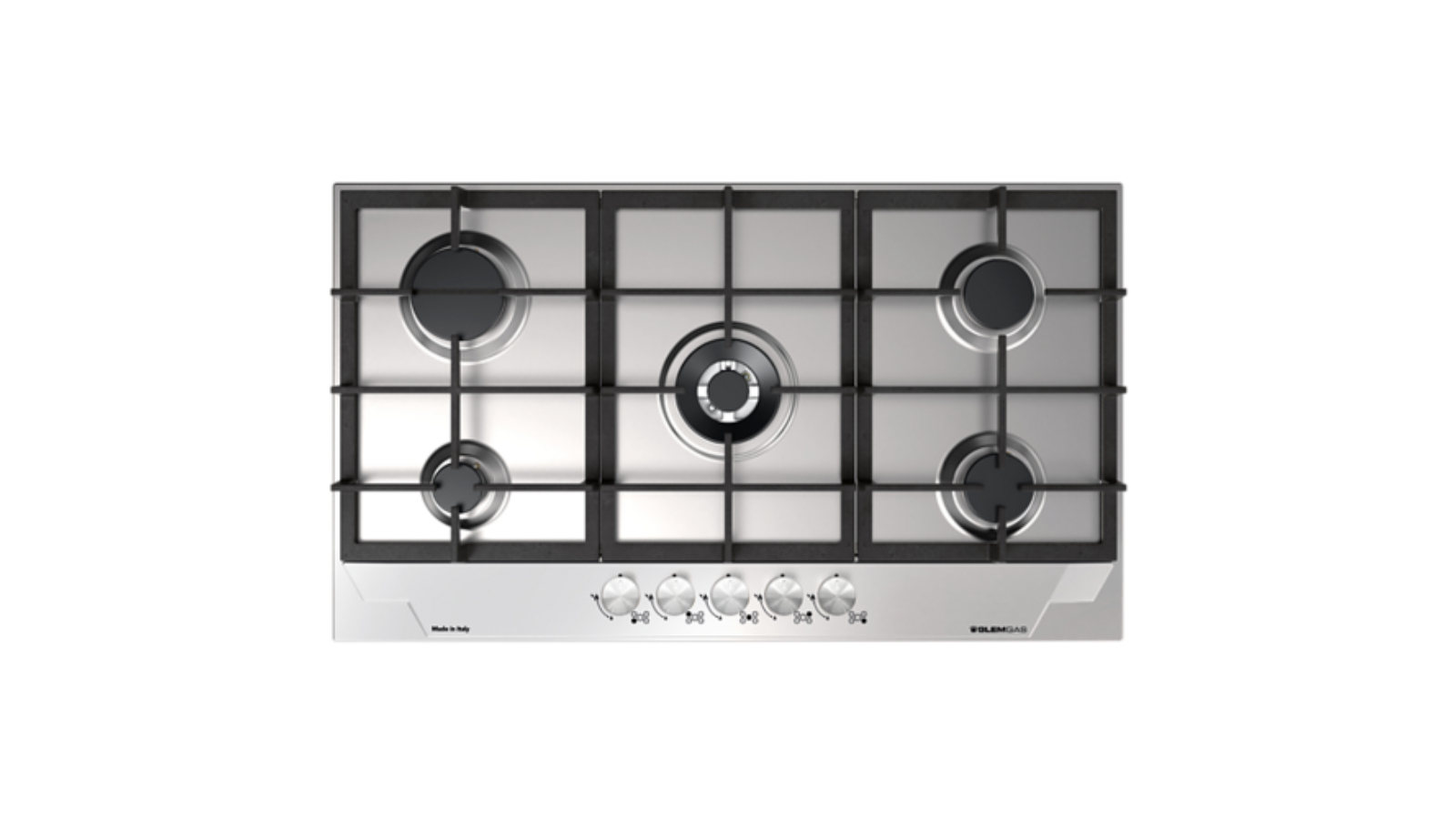 Glem Gas 90cm 5 Burner Gas Cooktop - Stainless Steel | Harvey Norman