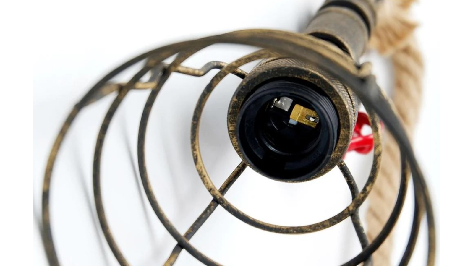 Luminea Antique Brown Gunner Metal Industrial Hanging Pendant Lamp ...