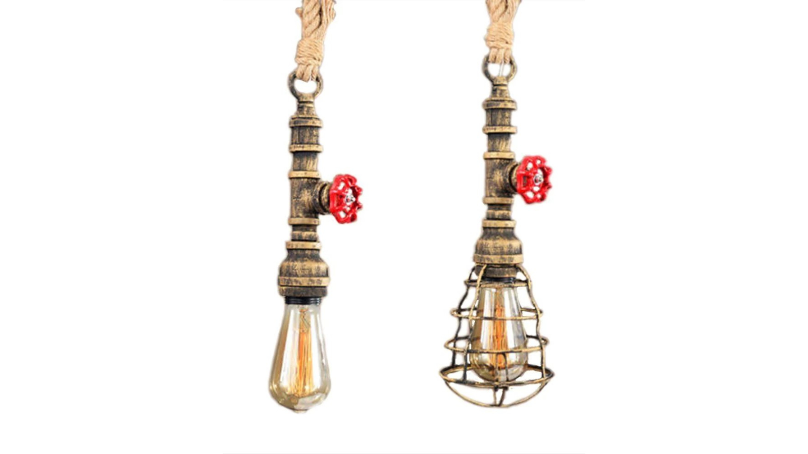 Luminea Antique Brown Gunner Metal Industrial Hanging Pendant Lamp | Harvey Norman