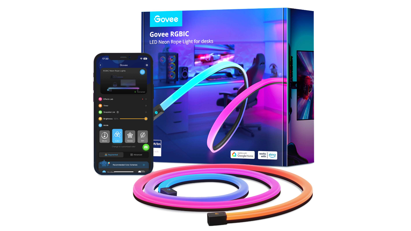 Govee RGBIC Gaming Table Neon Rope - 3metre | Harvey Norman