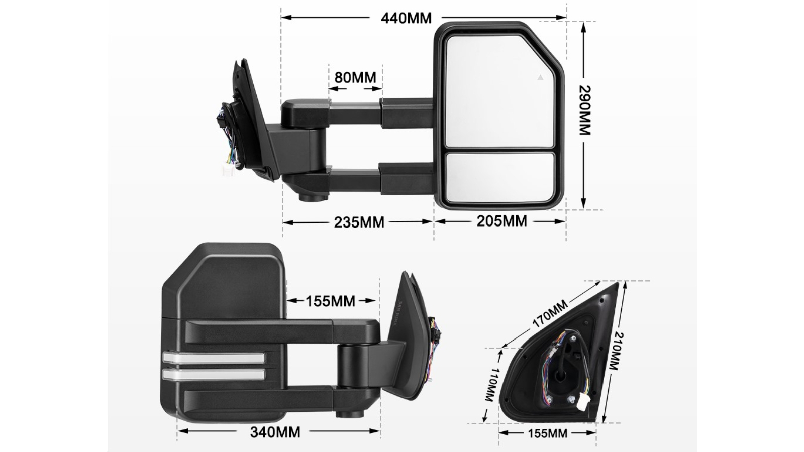 San Hima Mazda BT-50 Extendable Towing Mirrors | Harvey Norman
