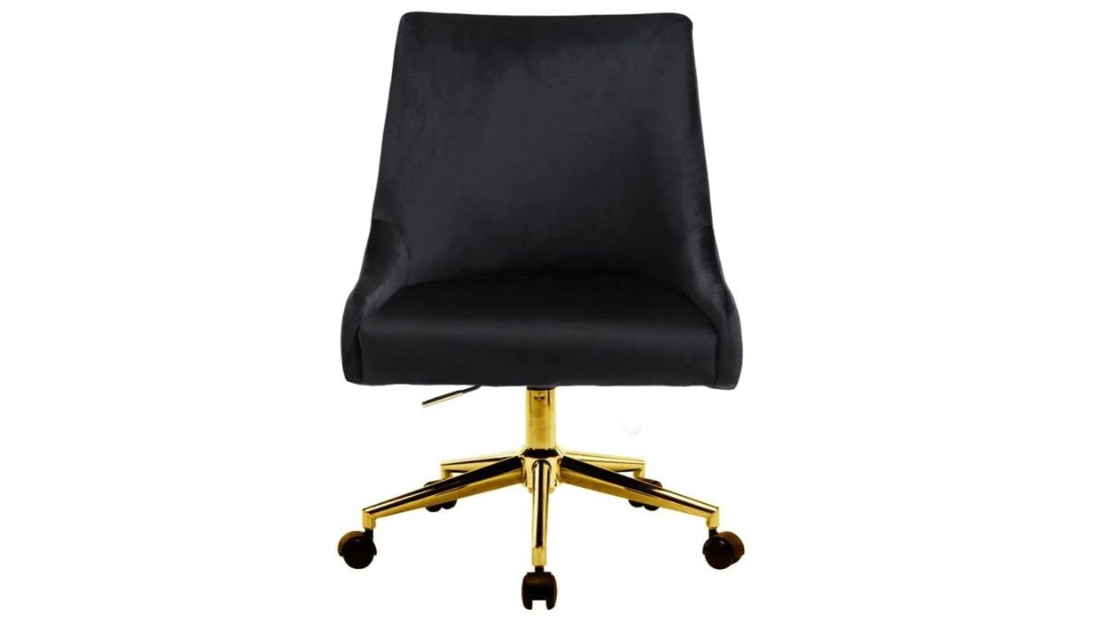 HomeStar Dark Blue Hamilton Velvet Fabric Modern Office Chair | Harvey ...