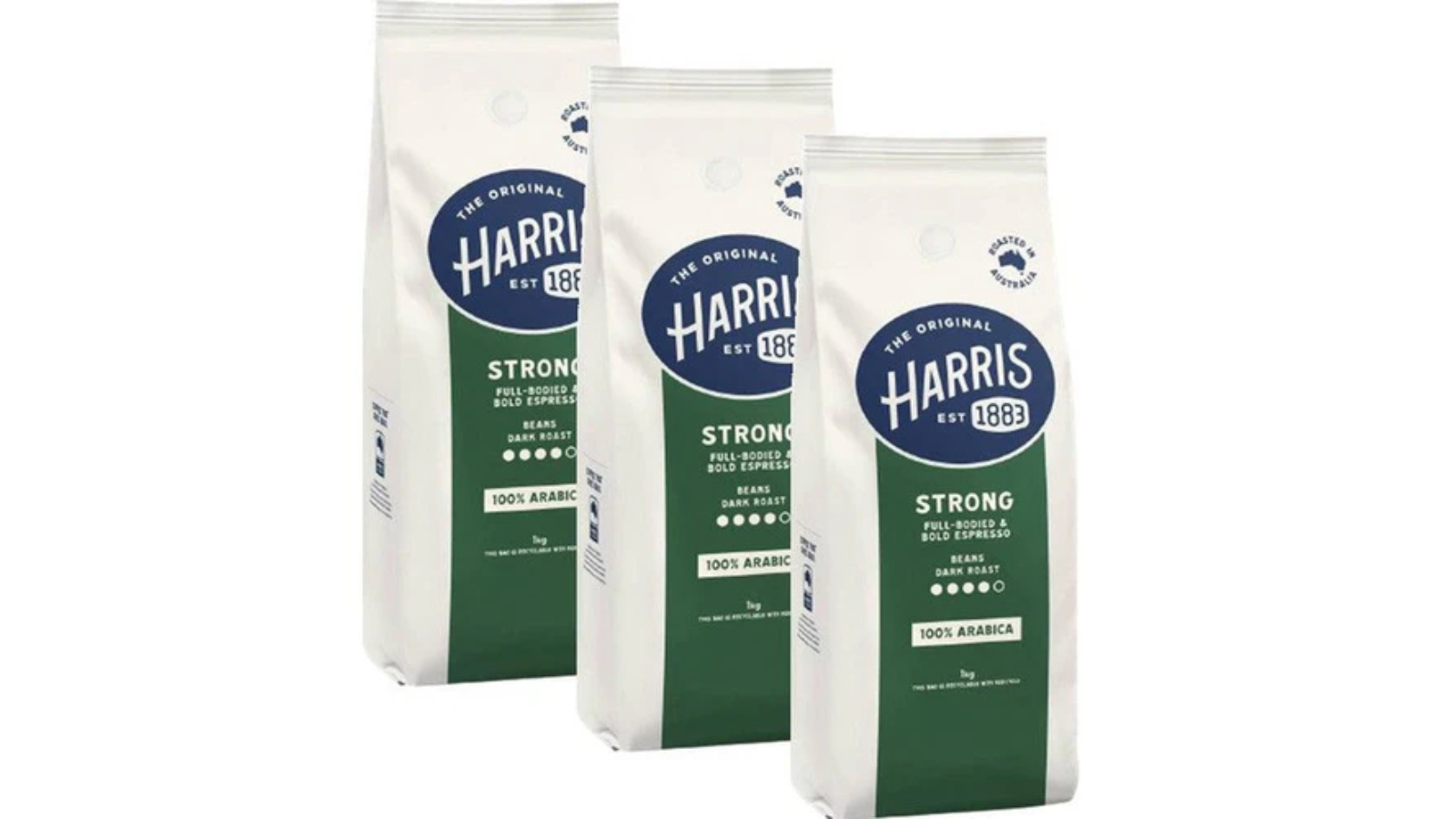 Harris Coffee Pack of 3 Arabica Beans Espresso Ground Dark Roast - 1kg ...