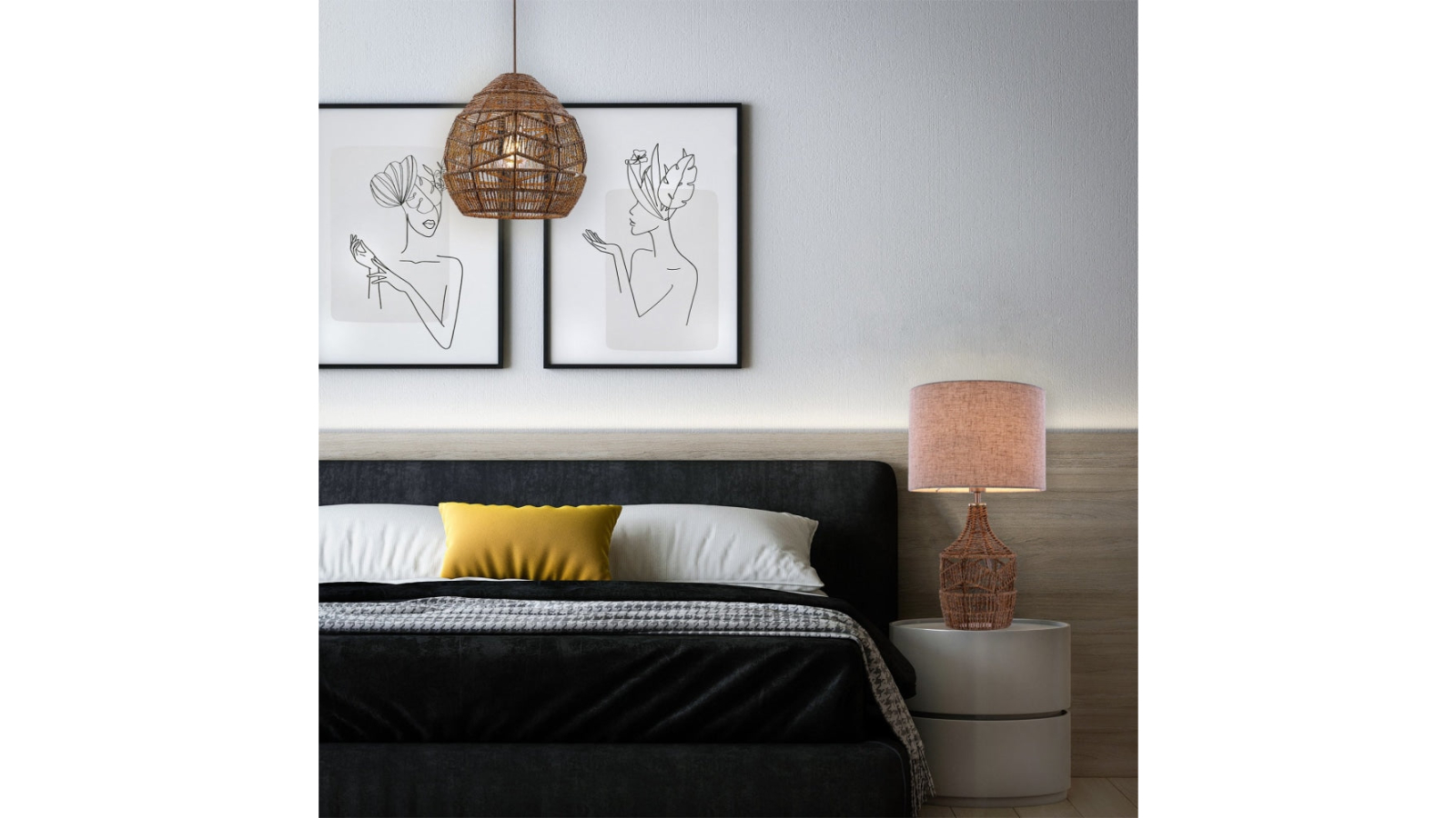 Luminea Hayes Modern Elegant Pendant Light - Natural | Harvey Norman