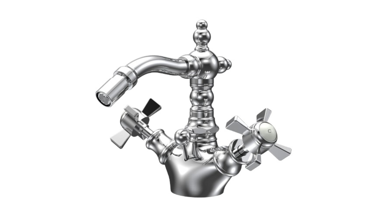 Parisi Hermitage Bidet Twinner with Cross Handle - Chrome | Harvey Norman