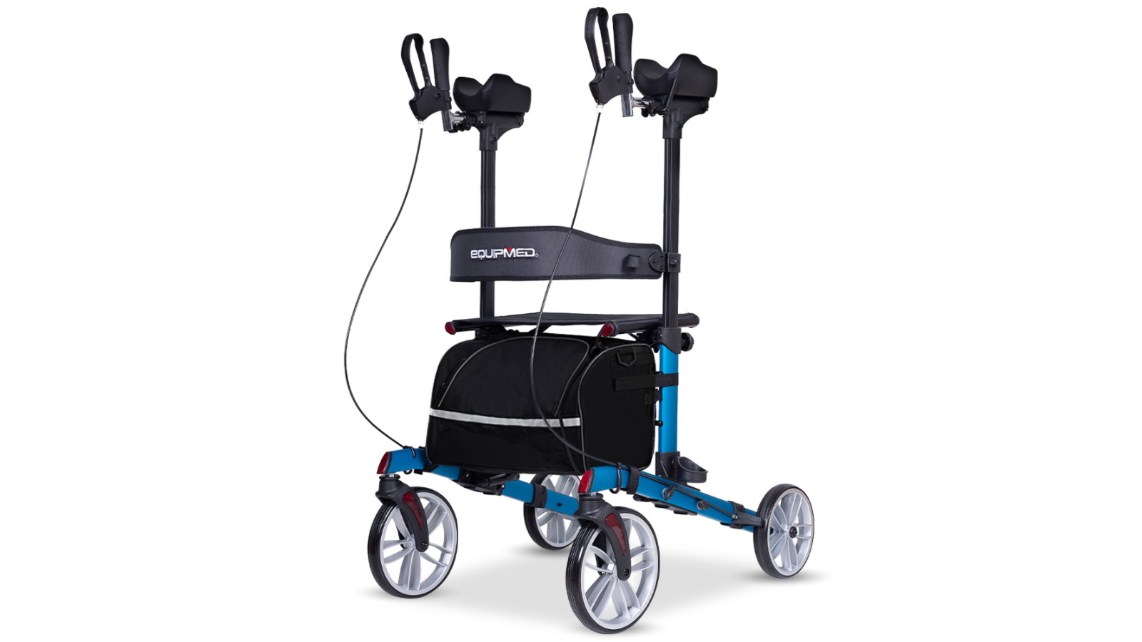 Equipmed Upright Rollator Walker with Forearm Rest Support - Blue ...