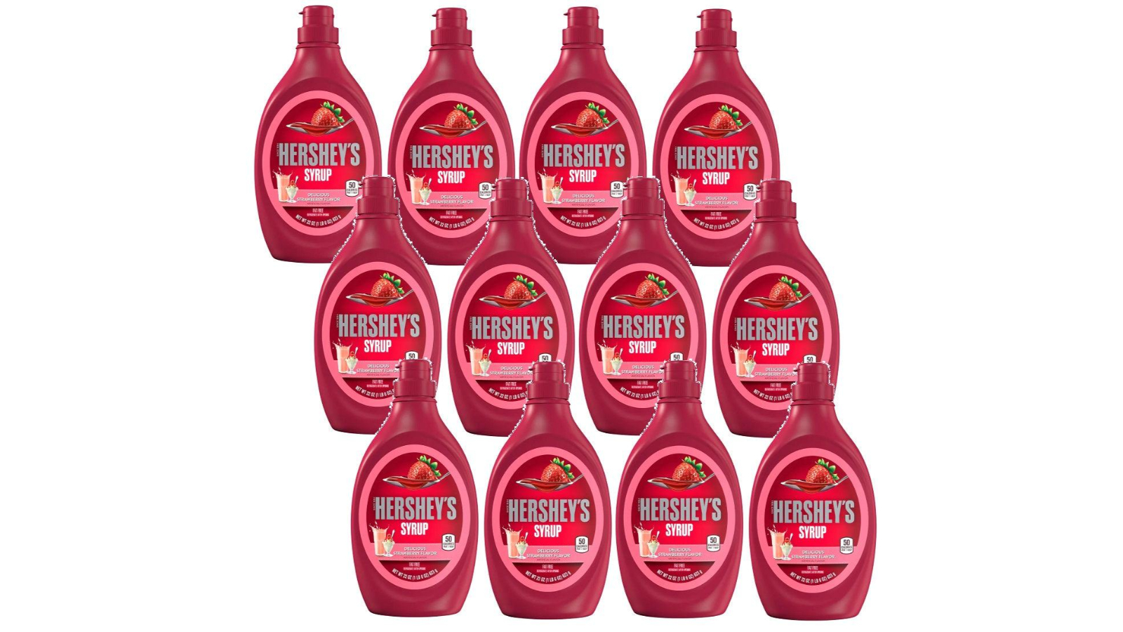 Hersheys Box of 12 Syrup Strawberry - 623g | Harvey Norman