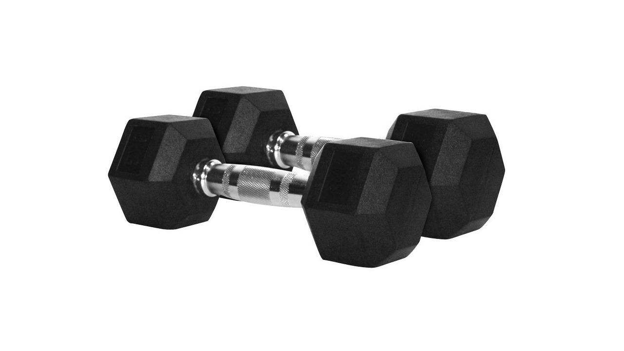 Cyberfit Rubber Hex Dumbbells Pair - 6kg | Harvey Norman