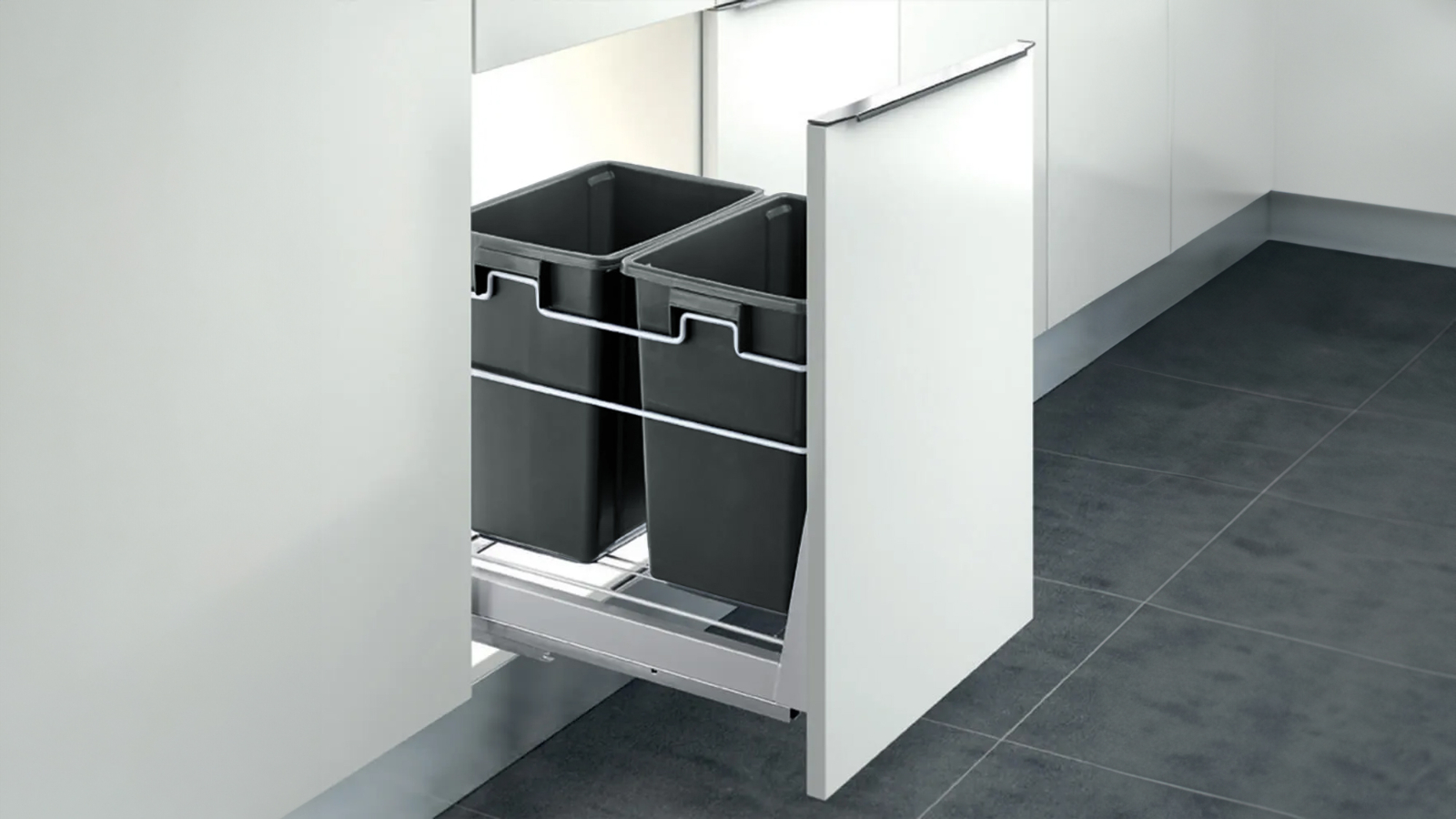 Higold Simplex 34 Litre Dual Pull Out Rubbish Bin with Soft Close for a ...