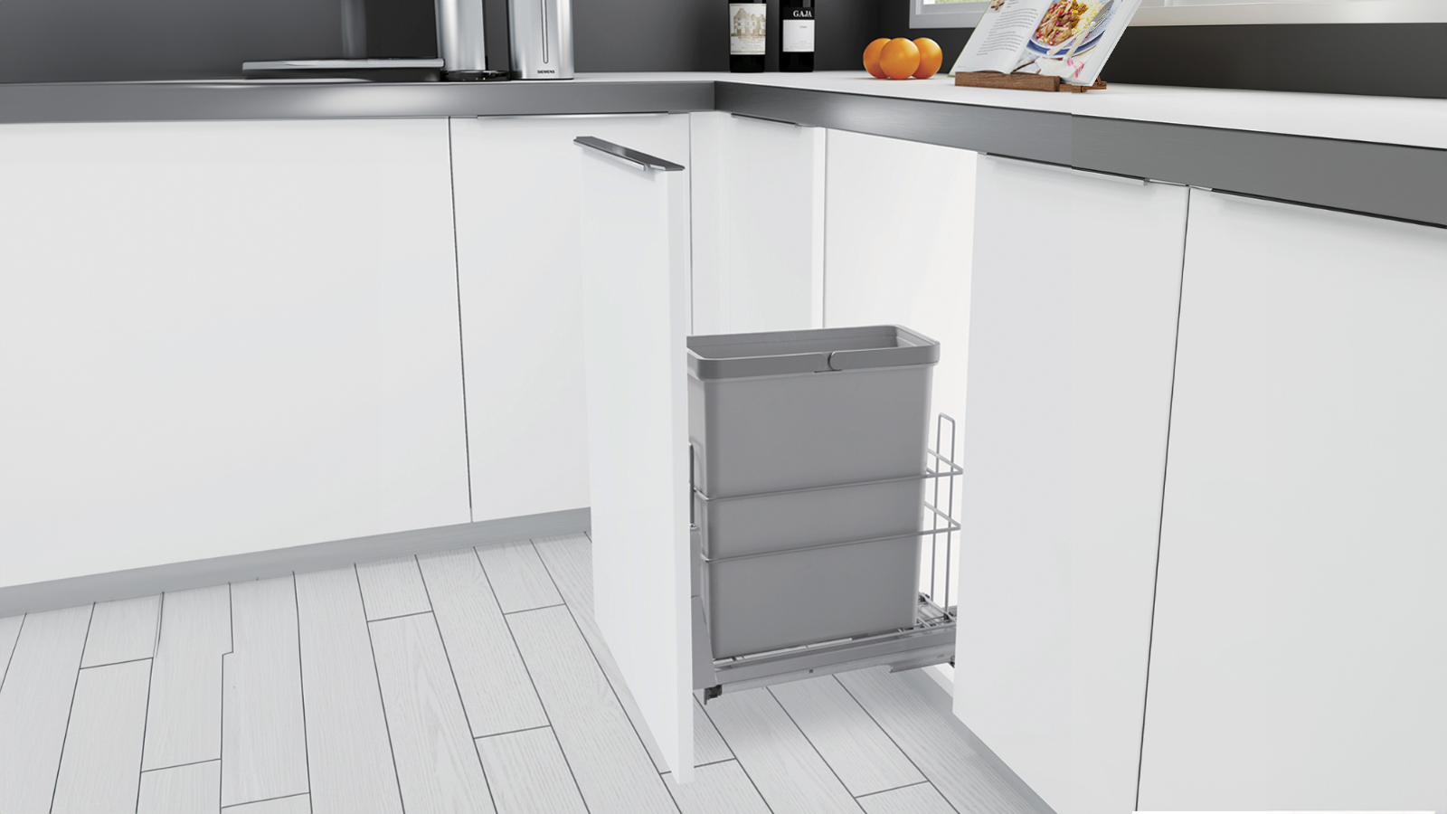 Higold Simplex 28 Litre Single Pull Out Rubbish Bin with Soft Close for ...