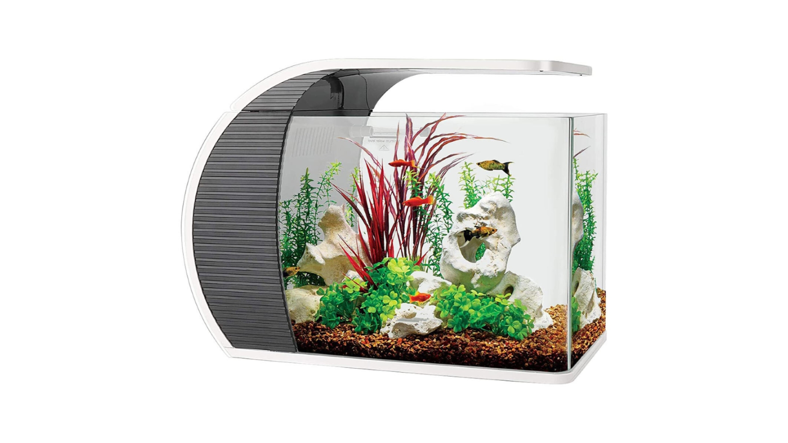 Hygger 23 Litre Arc-Shaped Fish Tank Aquarium with Led Lighting ...