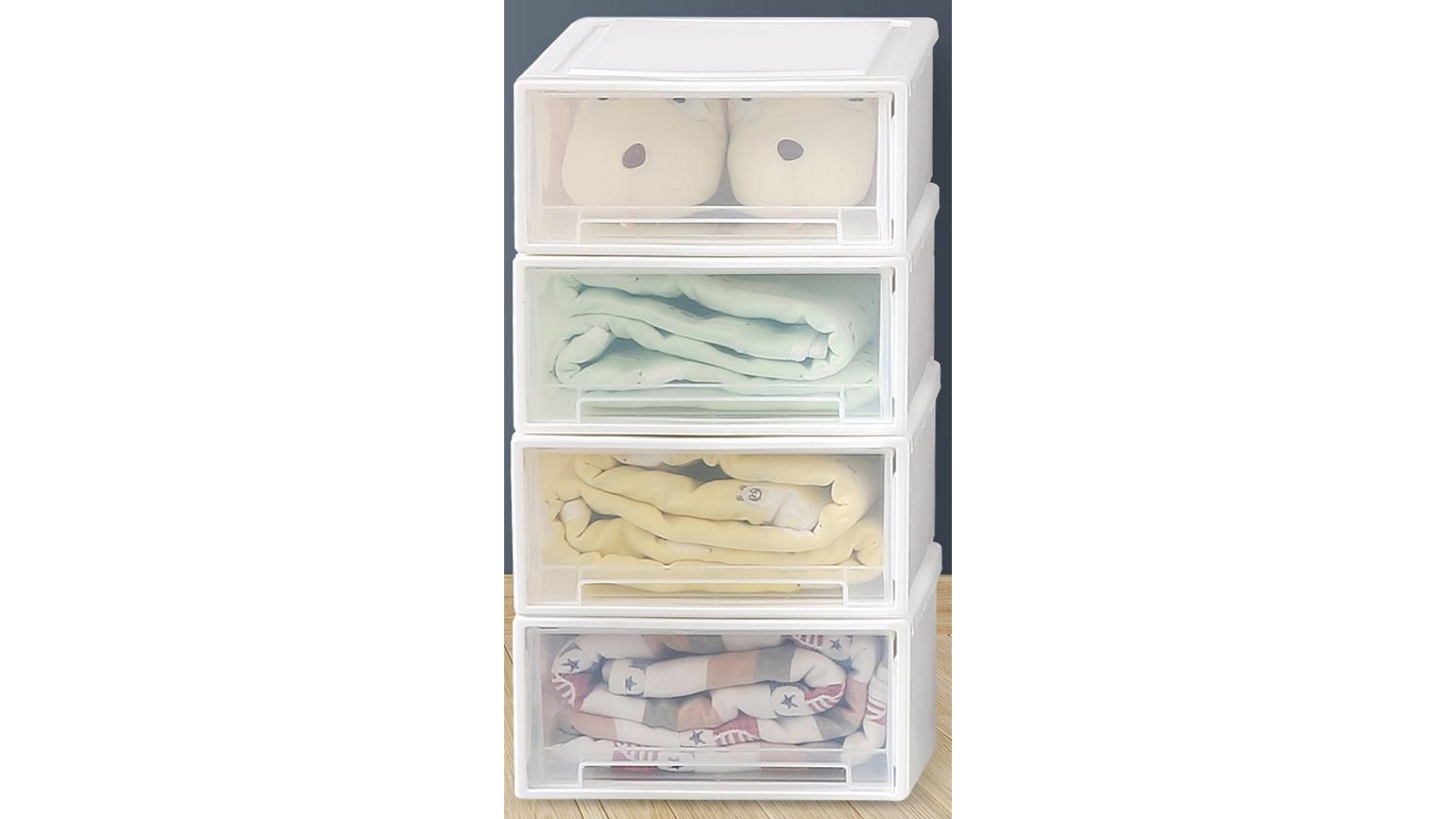 4x Plastic Stackable Storage Drawers - Small | Harvey Norman