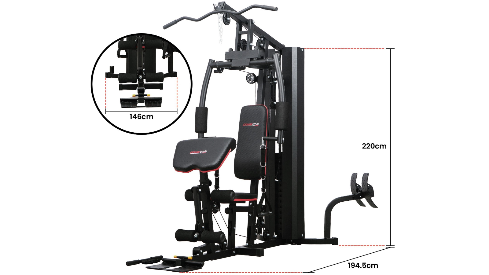 Powertrain JX-89 68kg Home Gym Station | Harvey Norman