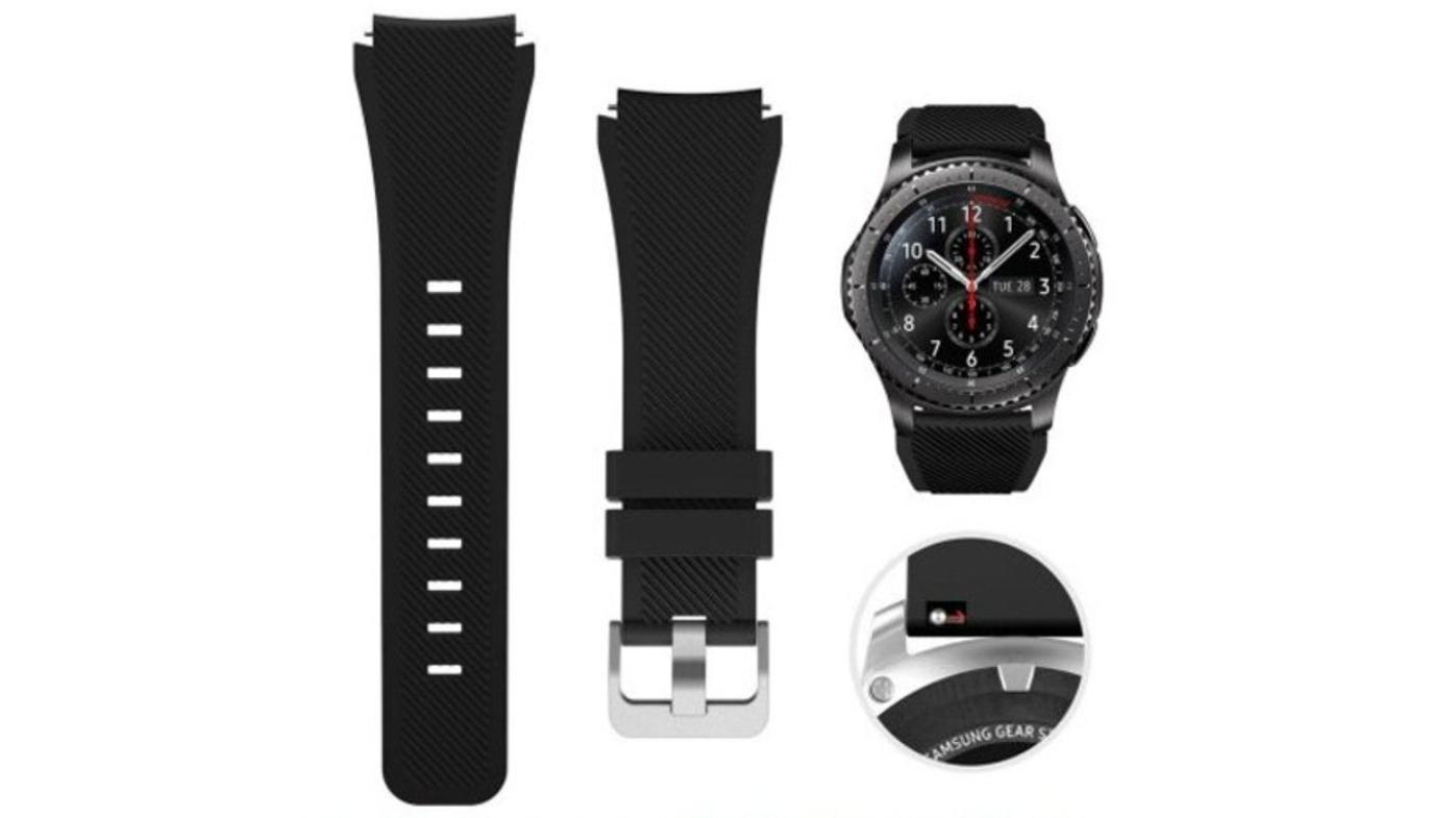 HOD Silicone Watch Band Wrist Strap for Samsung Gear S3 - Black ...