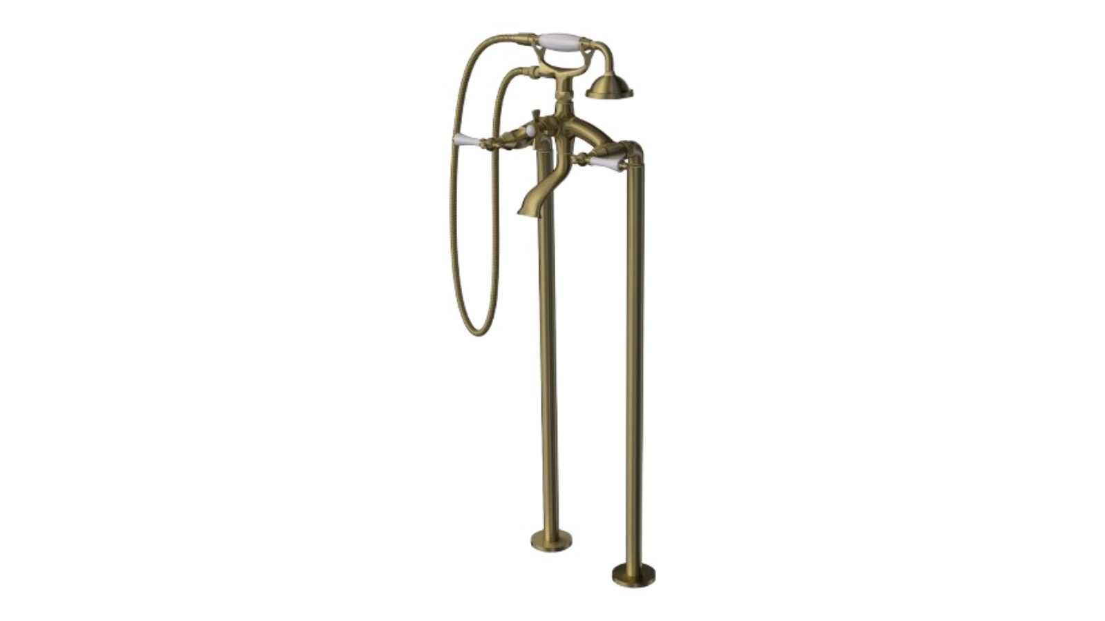 Parisi Hermitage Bath Filler with Hand Shower White Ceramic Lever ...