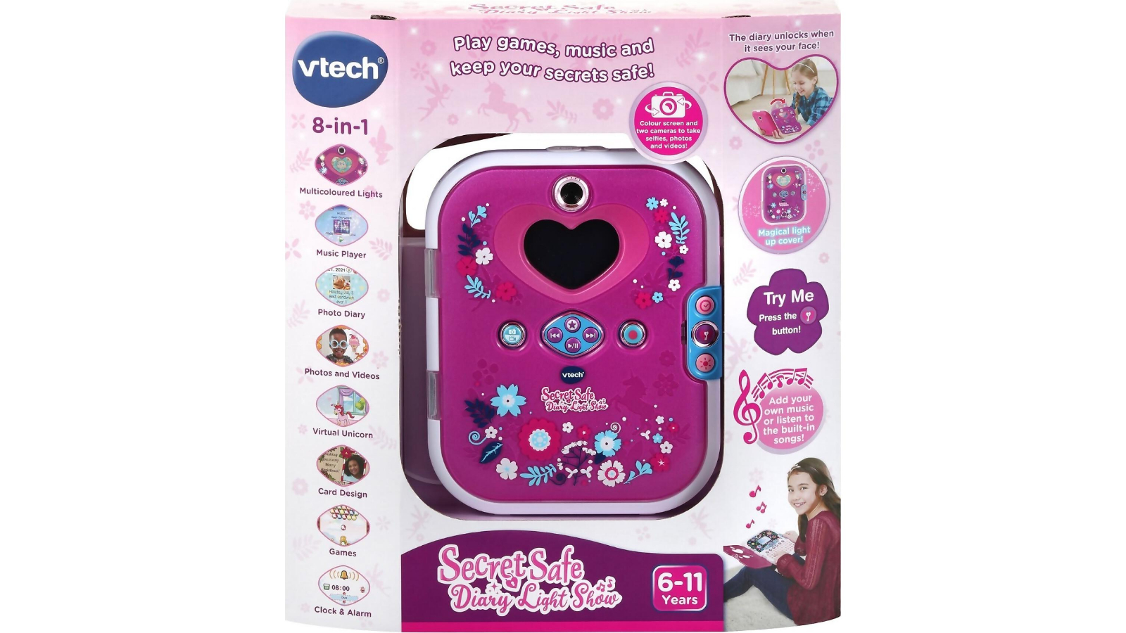 Vtech Secret Safe Diary Light Show | Harvey Norman