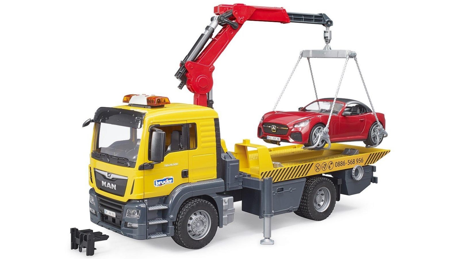 Man Tgs Tow Truck With Roadster – Bruder Commercial | Harvey Norman
