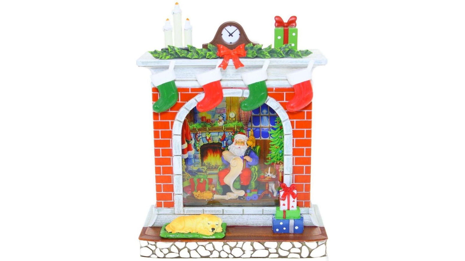 Cotton Candy Santa Fireplace Xmas Lantern | Harvey Norman