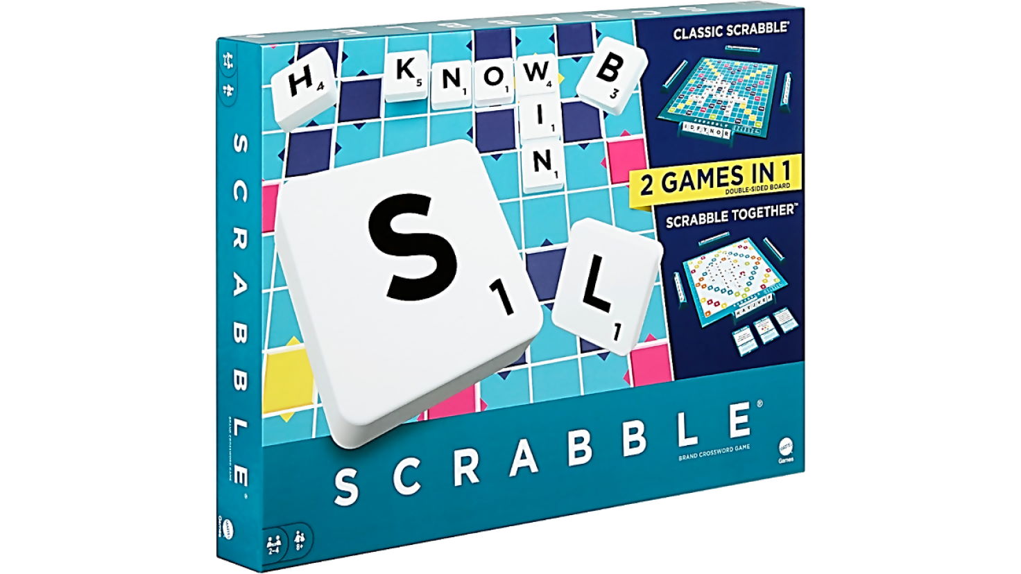 Scrabble Together 2 Games-in-1 Double Sided Board by Mattel | Harvey Norman